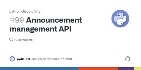 Announcement Management Api Issue Python Discord Site Github