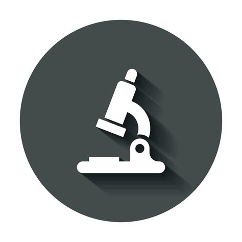 Microscope Lab Icon Vector Illustration With Long Shadow Business Concept Microscope Pictogram