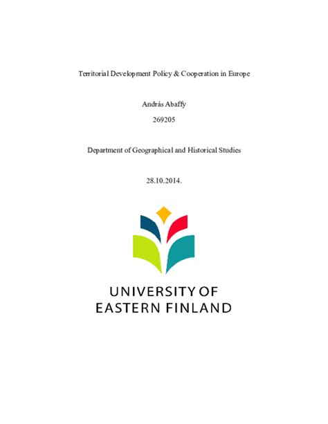 Doc Territorial Development Policy And Cooperation In Europe