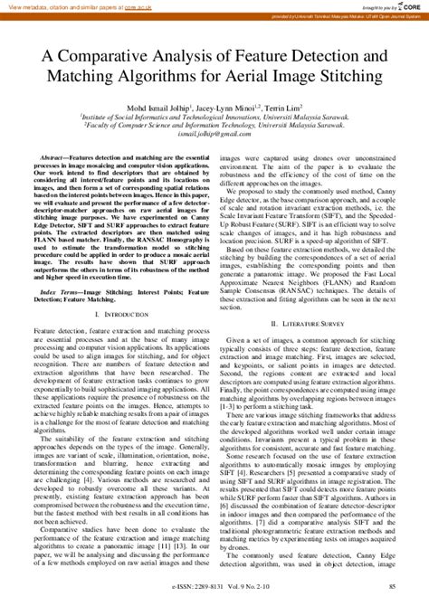Pdf A Comparative Analysis Of Feature Detection And Matching
