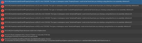 error when building type or namespace could not be found unity