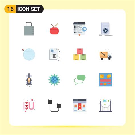 16 Thematic Vector Flat Colors And Editable Symbols Of Script File Code