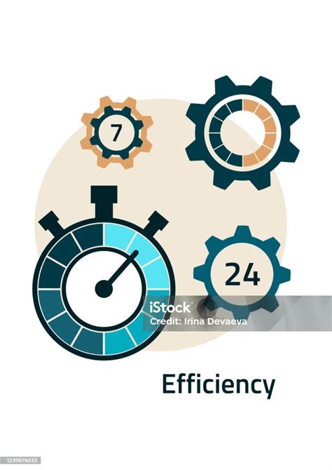 효율성 생산성을 위한 크리에이티브 아이콘 스톱워치의 사인 기어 플랫 디자인 벡터 계획에 대한 스톡 벡터 아트 및 기타 이미지 계획 개념 개발 Istock
