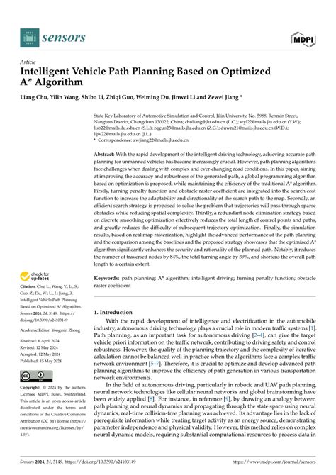 Pdf Intelligent Vehicle Path Planning Based On Optimized A Algorithm