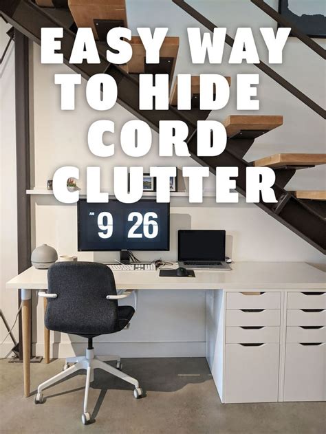 Easy Way To Hide Cord Clutter At Your Home Office Desk