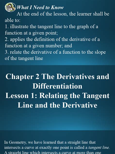 Derivatives Pdf Tangent Derivative