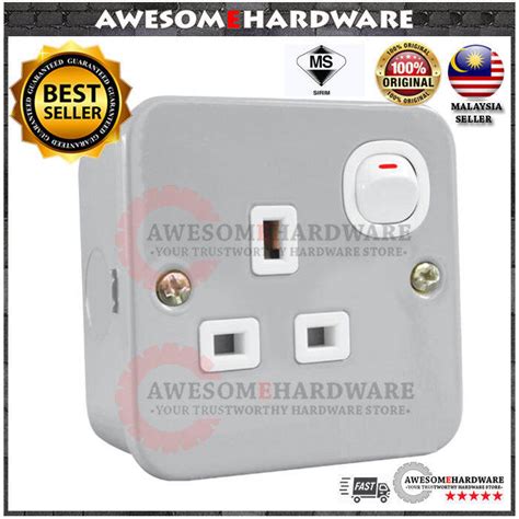 Single Sirim Heavy Duty 13a Single Metal Clad Switch Socket Plug Lazada