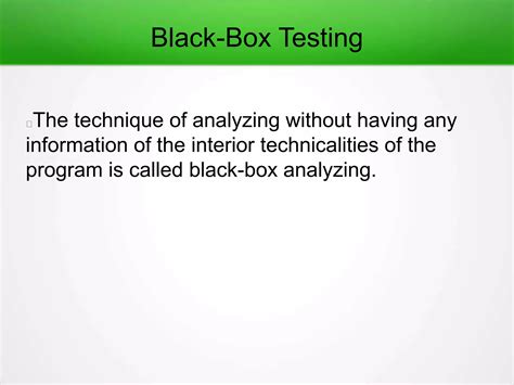 Different Techniques Of Software Testing Pptx