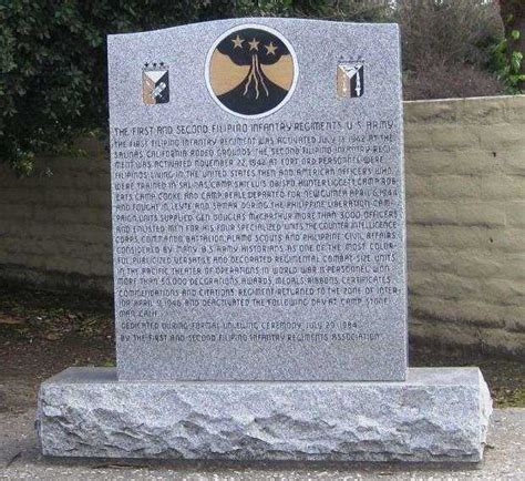The First And Second Filipino Infantry Regiments Us Army Memorial