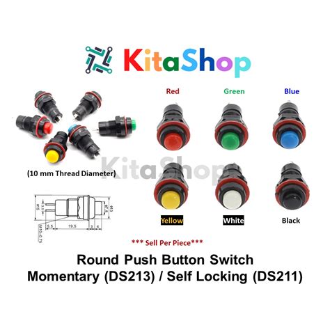 Round Push Button Switch Momentary DS213 Self Locking DS211 Shopee Malaysia