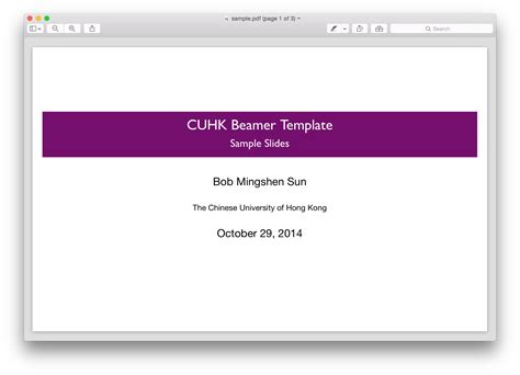 GitHub Mssun Cuhk Beamer Beamer Template With CUHK Colors