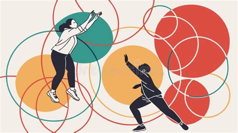 People Geometric Shapes Abstract Motion Illustration Vector Design Generative Ai Stock Vector