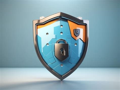 Premium Photo 3d Render Shield With Padlock And Tick Sign Confidence