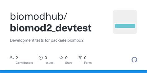 Github Biomodhubbiomod2devtest Development Tests For Package Biomod2