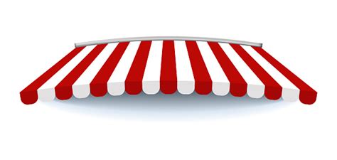상점 카페 및 거리 레스토랑을위한 텐트 캐노피 3d 캐노피 숍 벡터 오렌지 숍 카페 상점 카페 및 거리 레스토랑을위한 줄무늬가있는 빨간색과 흰색 차양 3d 벡터