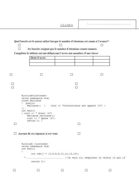 Examen1 Programmation Orientée Objet En C Pdf