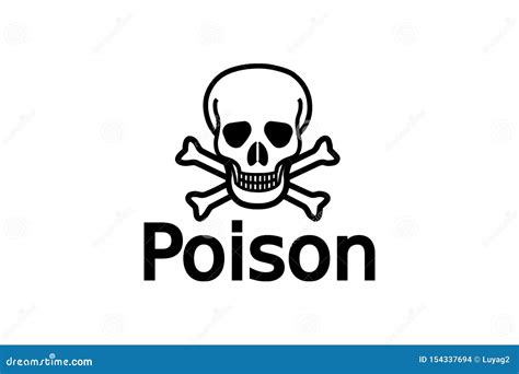Skull With Bones Symbol Of Toxicity And Poison Poison Stock