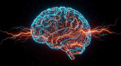 Neural Nexus Ai Generated Glowing Brain Circuit With Bioluminescent Synapses For Neuroscience