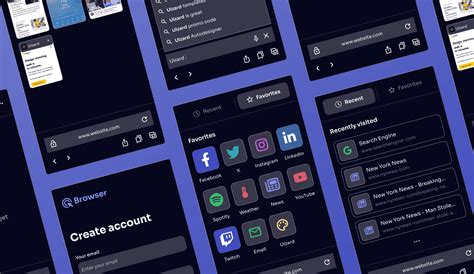 Dark Internet Browser App Template Internet Browser UI Design Uizard
