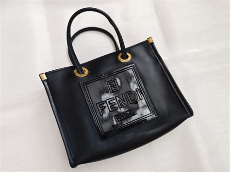Ultra Rare Vintage Fendi Rubber Fazzuolo Mini Shopper Tote Luxury