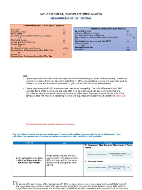 Part 2 Section A 1 Financial Statement Analysis Pdf