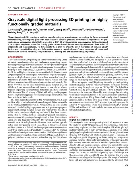Pdf Grayscale Digital Light Processing 3d Printing For Highly Functionally Graded Materials