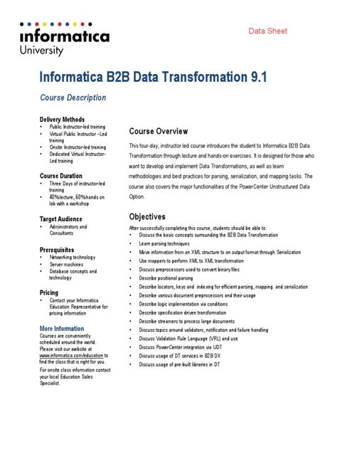 Informatica B2b Data Transformation 91 Ds Pdf Xml Parsing