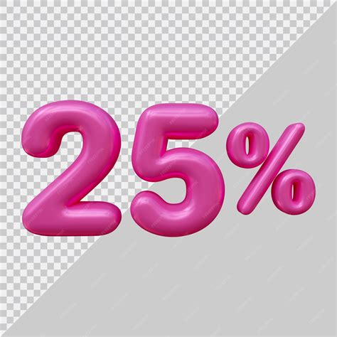 Premium Psd 3d Rendering Of 25 Percent With Modern Style