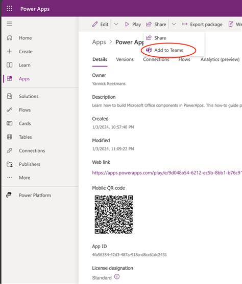 Use A Power Apps App In Microsoft Teams As A Personal And Or Channel Tab Yannick Reekmans