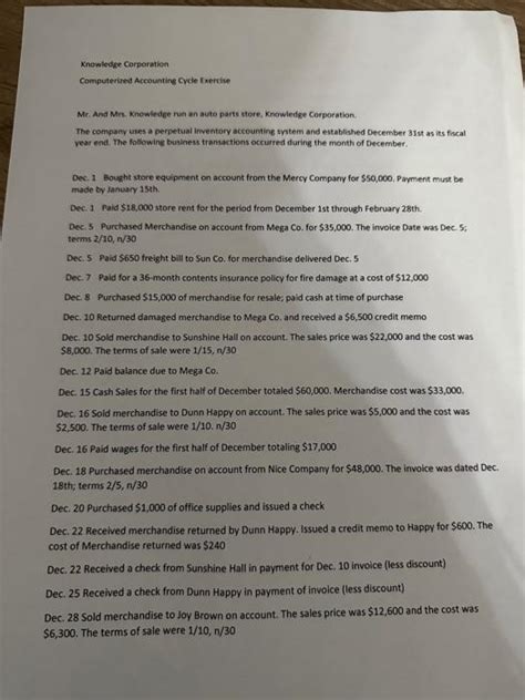 Solved Computerized Accounting Cycle Exercise Mr And Mrs
