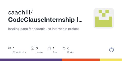 github saachill codeclauseinternship landing page landing page for