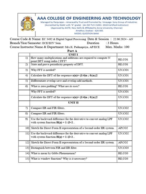 ii ece ec3492 qp model pdf signal processing telecommunications