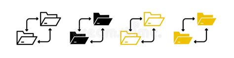 Synchronization Icon Set Share Backup Data Vector Symbol In A Black Filled And Outlined Style