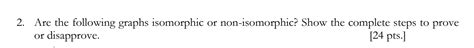 Are The Following Graphs Isomorphic Or Chegg