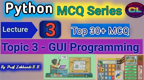 Python Mcq Lecture 3 Gui Programming Mcq Python Mcq Python Mcq Series Code Learning Youtube