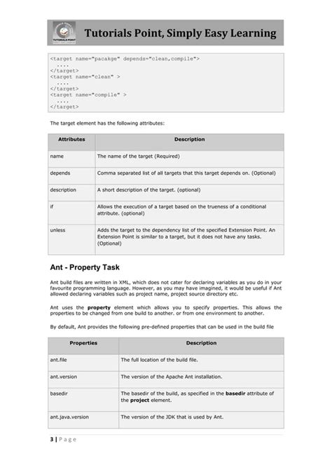 java ant tutorial pdf