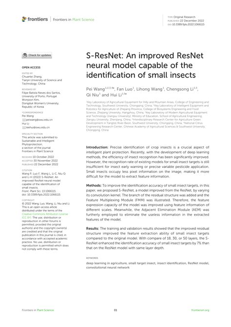 Pdf S Resnet An Improved Resnet Neural Model Capable Of The