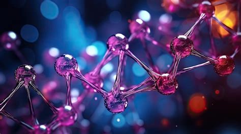 Abstract Molecular Structure With Colorful Spheres And Connections Background Premium Ai
