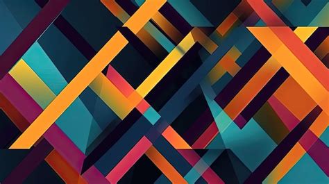 Premium Ai Image An Abstract Background With Geometric Shapes And Intersecting Lines Featuring