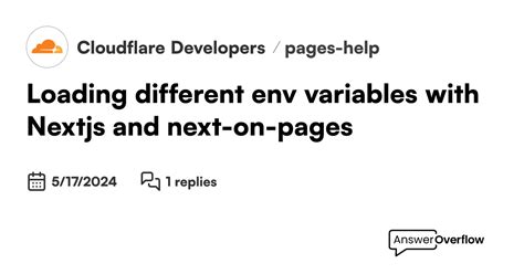 Loading Different Env Variables With Nextjs And Next On Pages