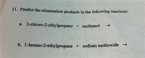 Solved Predict the elimination products in the following | Chegg.com