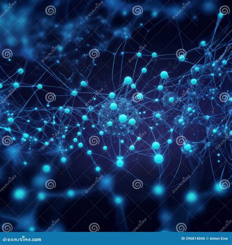 Artificial Intelligence Neural Network In Blue Stock Illustration Illustration Of Cyborg