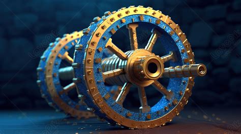 포위 공격과 방어에 사용되는 Nem 대포 바퀴의 군사 암호화 통화 3d 그림 포위 배경 만화 배경 무기 배경 이미지 Hd