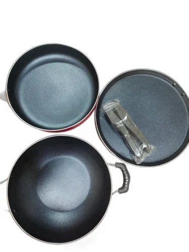 Aluminium Red 3pcs Non Stick Cookware Set For Home At Rs 590set In