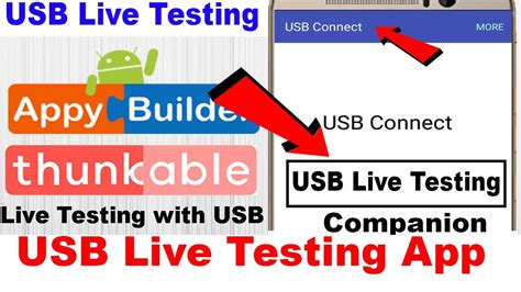 USB Live Testing Companion USB Connection Thunkable Appybuilder Makeroid YouTube