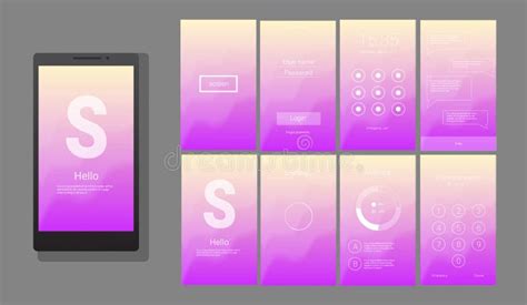 Modern Ui Gui Screen Vector Design Stock Vector Illustration Of Smartphone Pink 109519781
