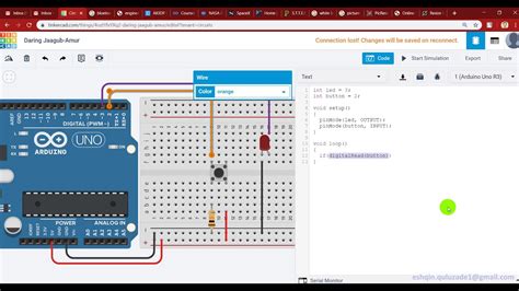 TinkerCad Arduino Dərsləri Dərs Hissə Button İlə Led Yandırmaq If else YouTube