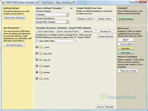 STRUCTURE Folder Generator Screenshot And Download At SnapFiles Com
