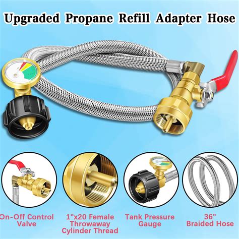 Upgraded Propane Refill Adapter Hose Kit 36 Propane