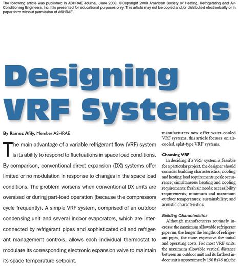 Designing VRF Systems